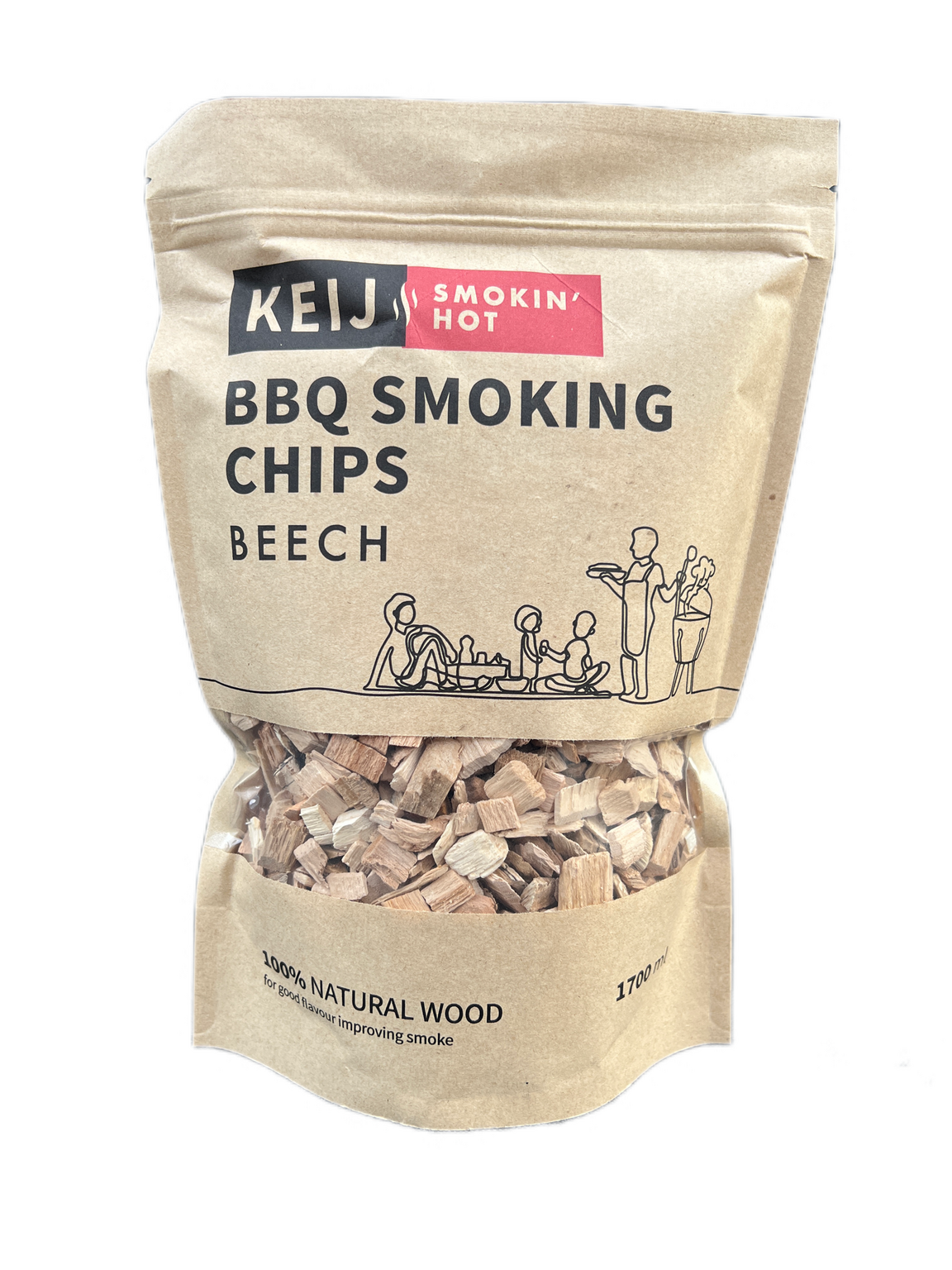 Keij Kamado BBQ Smoking Chips Beech - 1700 ml - Tuincentrum Schmitz
